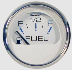 Faria - Chesapeake White Fuel Gauge - SS Bezel - Gauge Shop