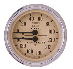 Classic Magnolia Oil Pressure & Water Temperature Dual Gauge- Mechanic ...